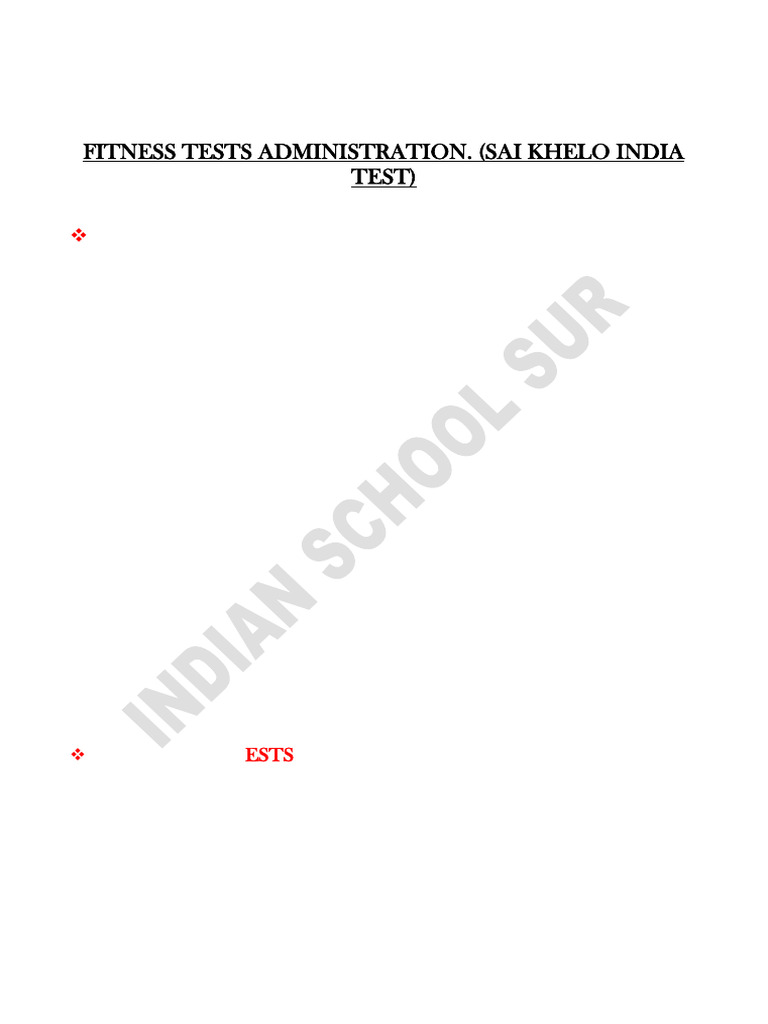 Practical No 1 Sai Khelo India Fitness Test | PDF | Physical Fitness