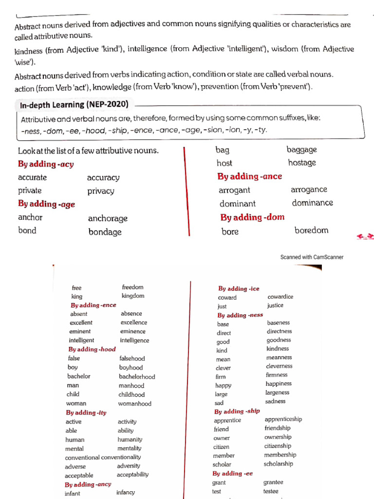 Abstract Nouns | PDF