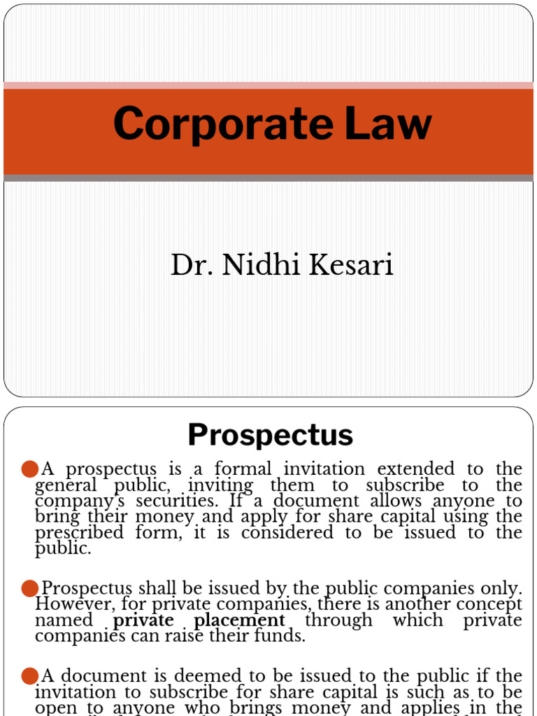 Understanding Corporate Prospectus Types | PDF | Legal Liability | Fine ...