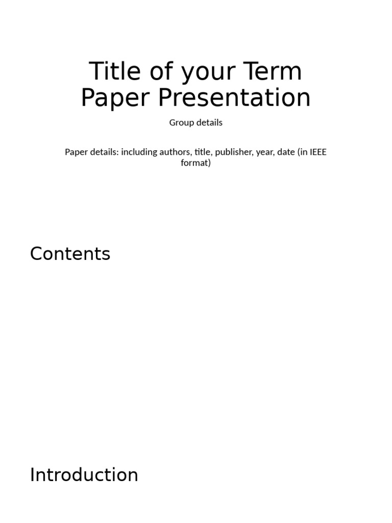 Template For Term Paper | PDF