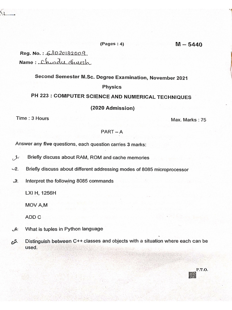 2020 Computer Science & Nymerical Techniques | PDF