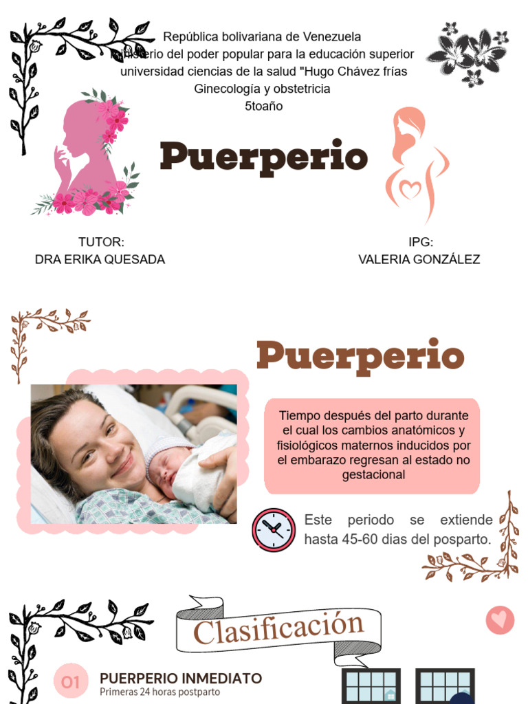 Puerperio Inmediato, Mediato y Tardío | PDF | Periodo posparto | Parto