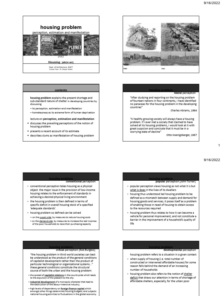 Understanding Housing Problems in Development | PDF | Slum | Poverty