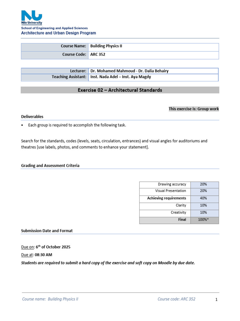 ARC 352 Ex02 Architectural Standards | PDF