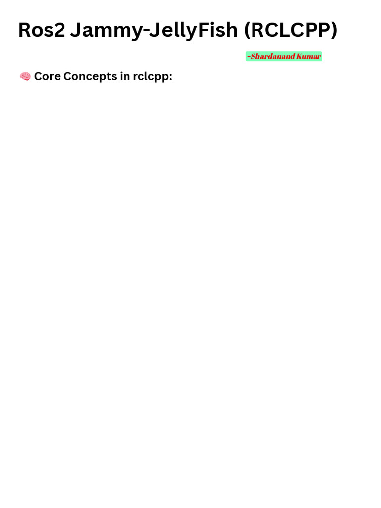 Ros2 Jammy-JellyFish (RCLCPP) | PDF | Callback (Computer Programming) | Parameter (Computer ...