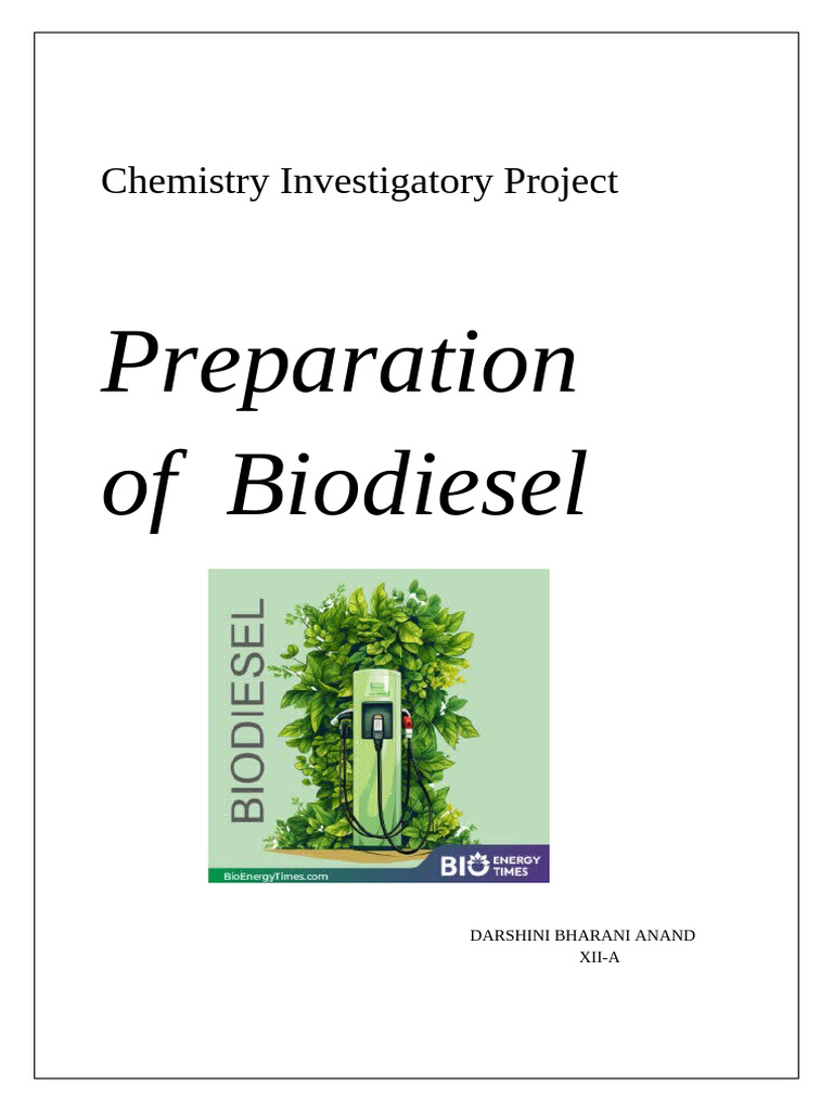 Biodiesel Production Chemistry Project | PDF | Biodiesel | Sodium Hydroxide