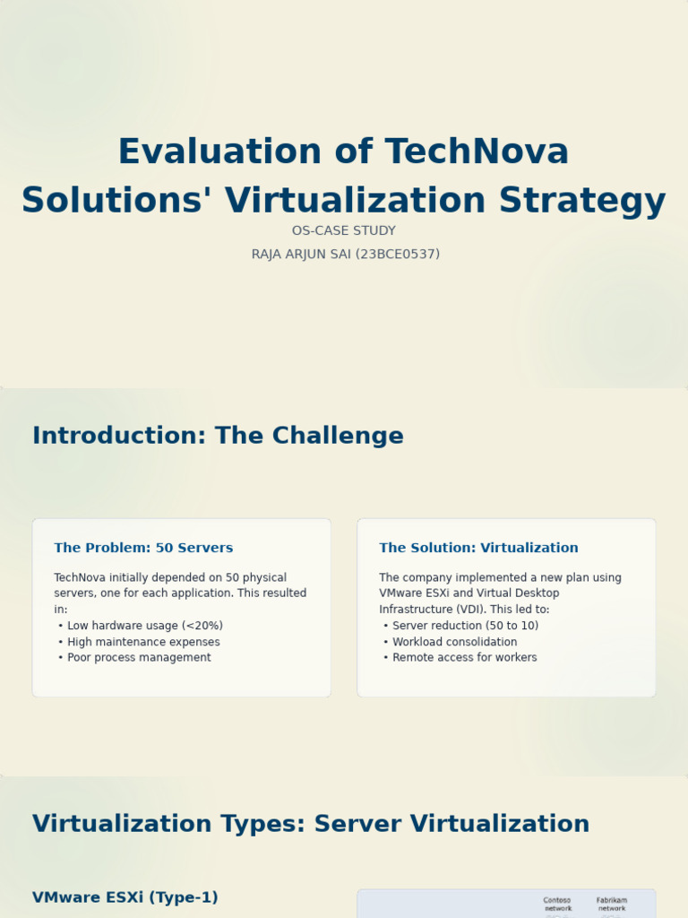 TechNova Virtualization Case Study | PDF | Virtualization | Computer Networking
