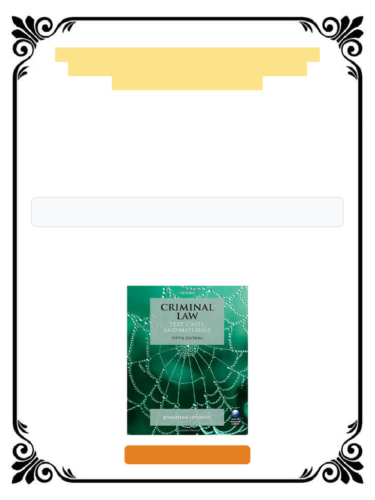 Criminal Law Text Cases and Materials Fifth Edition Jonathan Herring ...