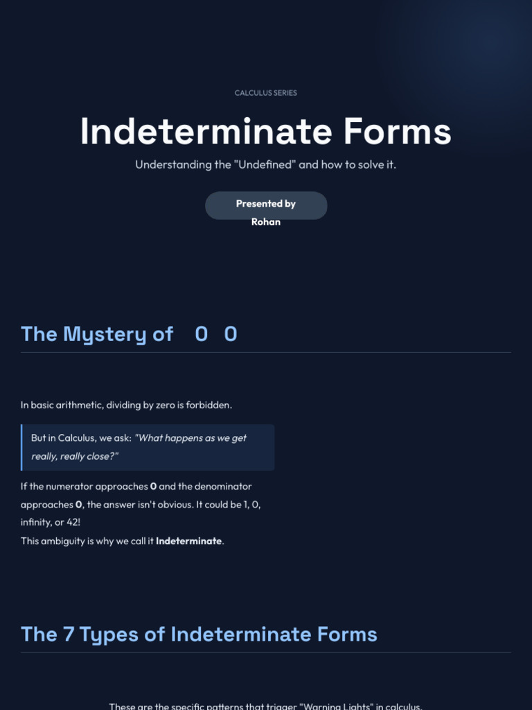 Understanding Indeterminate Forms in Calculus | PDF | Number Theory ...