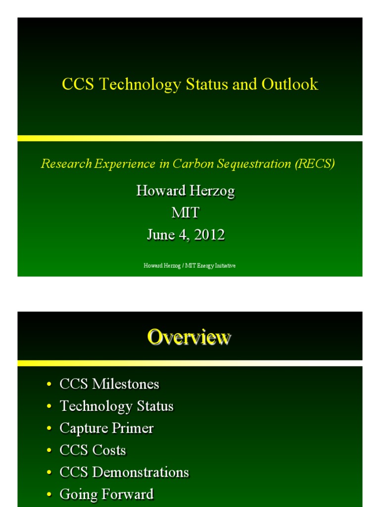 CCS Technology Status and Outlook | PDF | Carbon Capture And Storage ...
