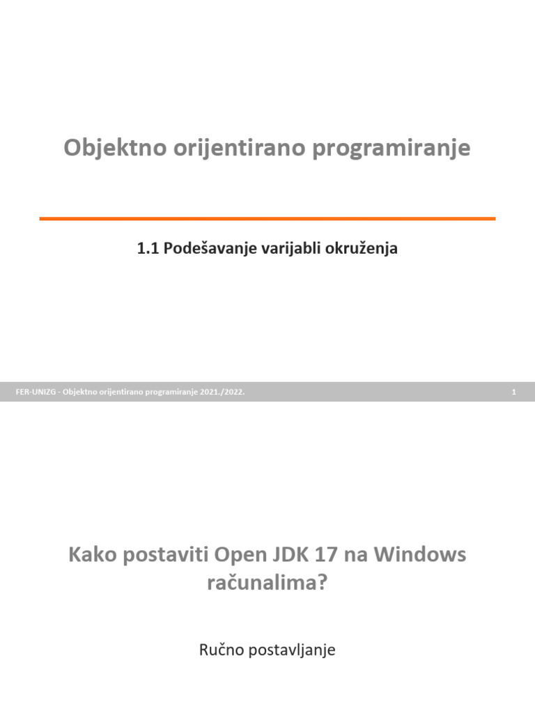1.1-Podesavanje Varijabli Okruzenja | PDF