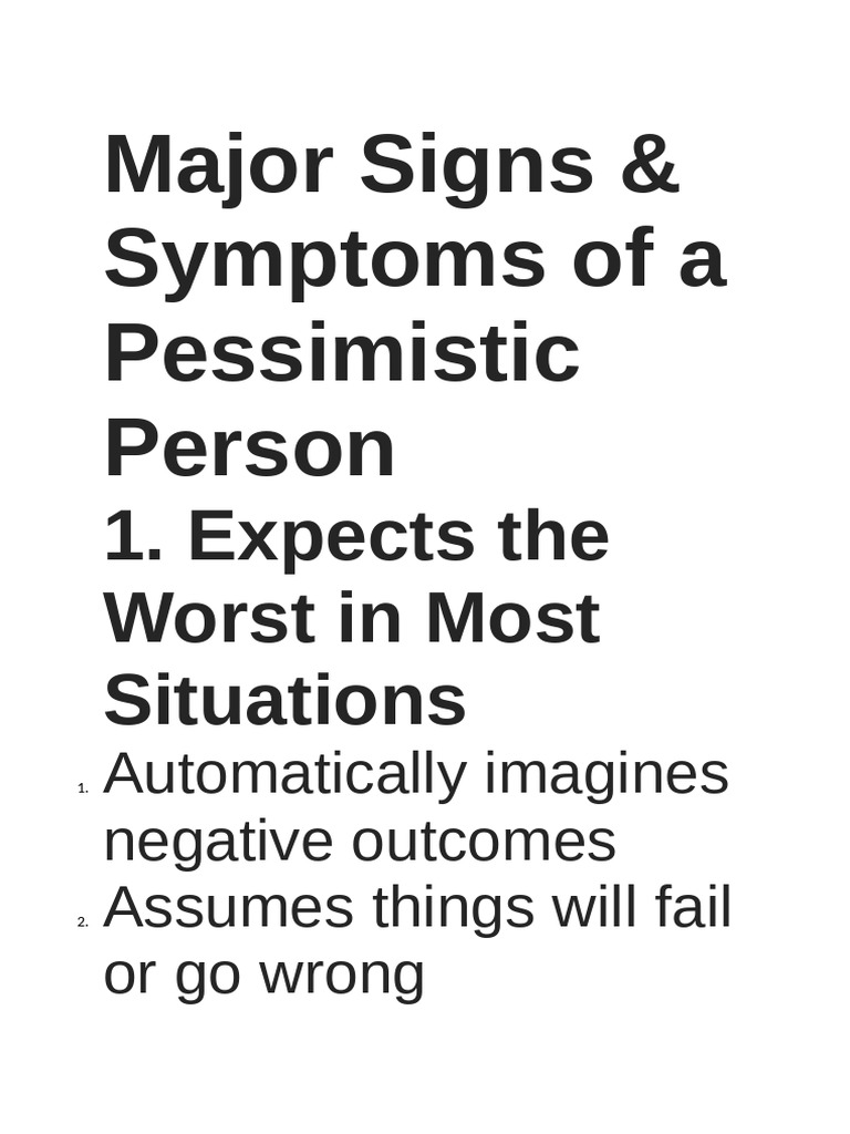 Pessimism | PDF