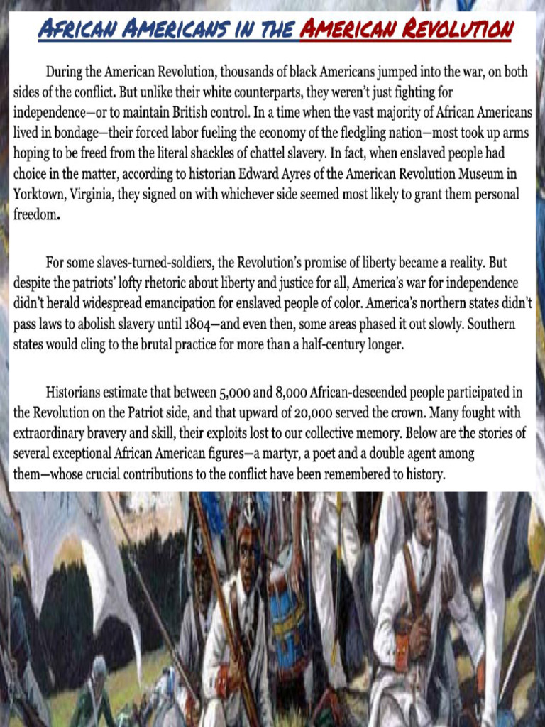 African Americans in the American Revolution | PDF