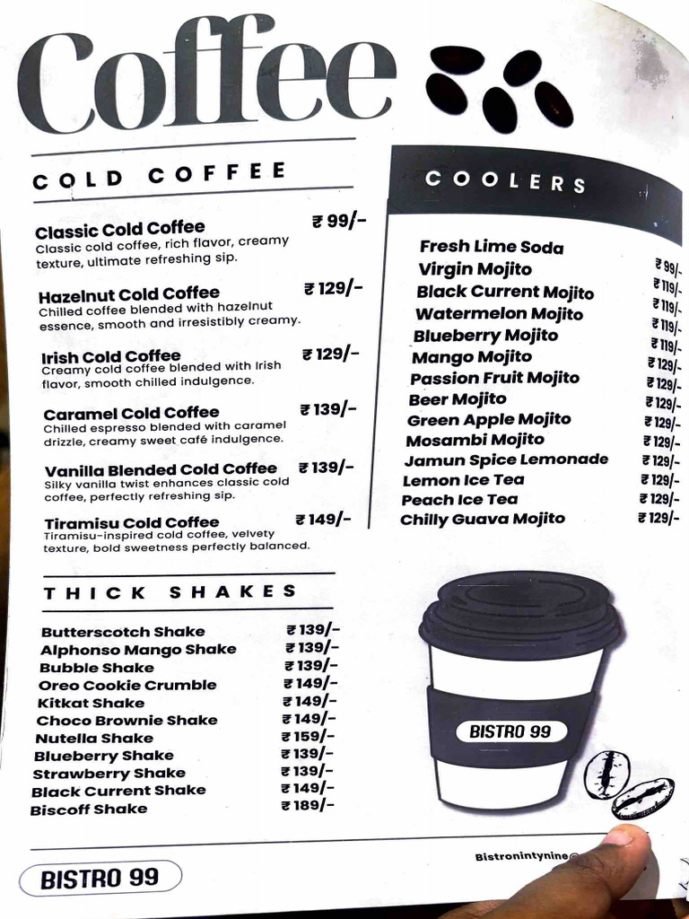 Bistro 99 Menu | PDF