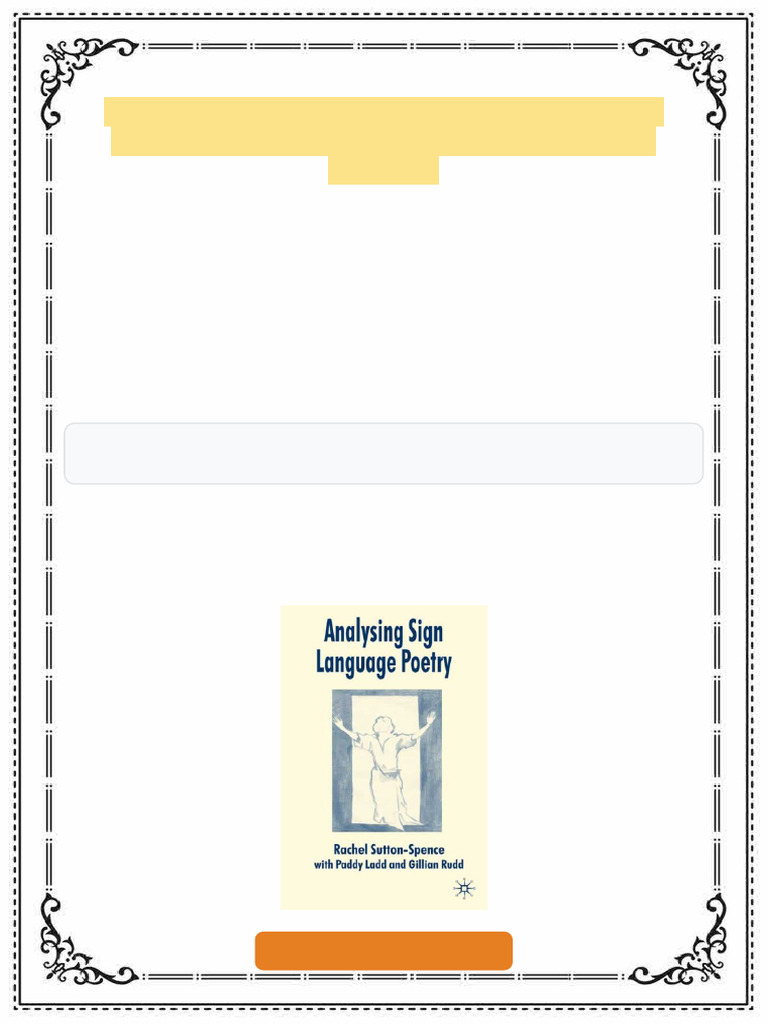 Analysing Sign Language Poetry Rachel Sutton-Spence ebook ready-for ...