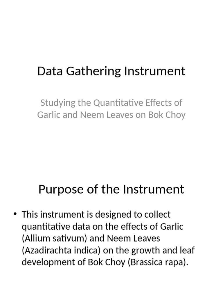 Data Gathering Instrument | PDF