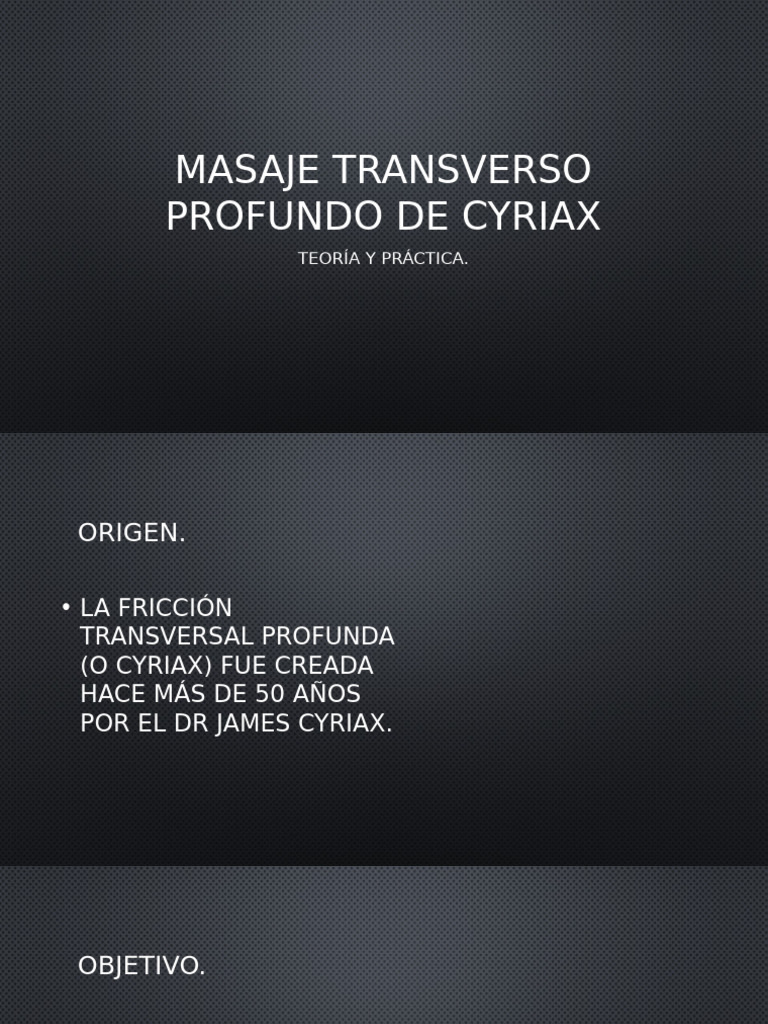 Masaje Transverso Profundo de Cyriax | PDF