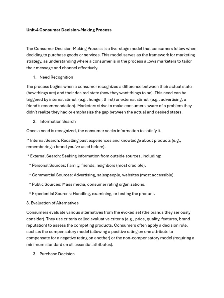 Consumer Decision-Making Process | PDF | Procurement | Consumer Behaviour