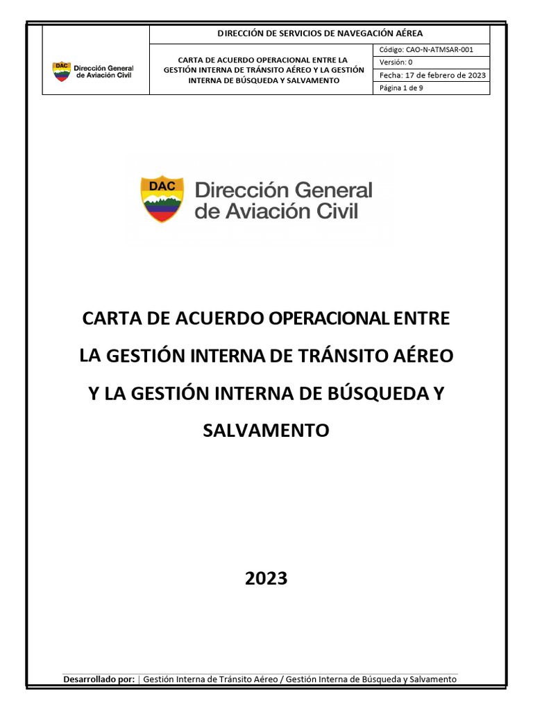 2023 Cao N Atm Sar | PDF | Control de tráfico aéreo | Reglas de vuelo ...