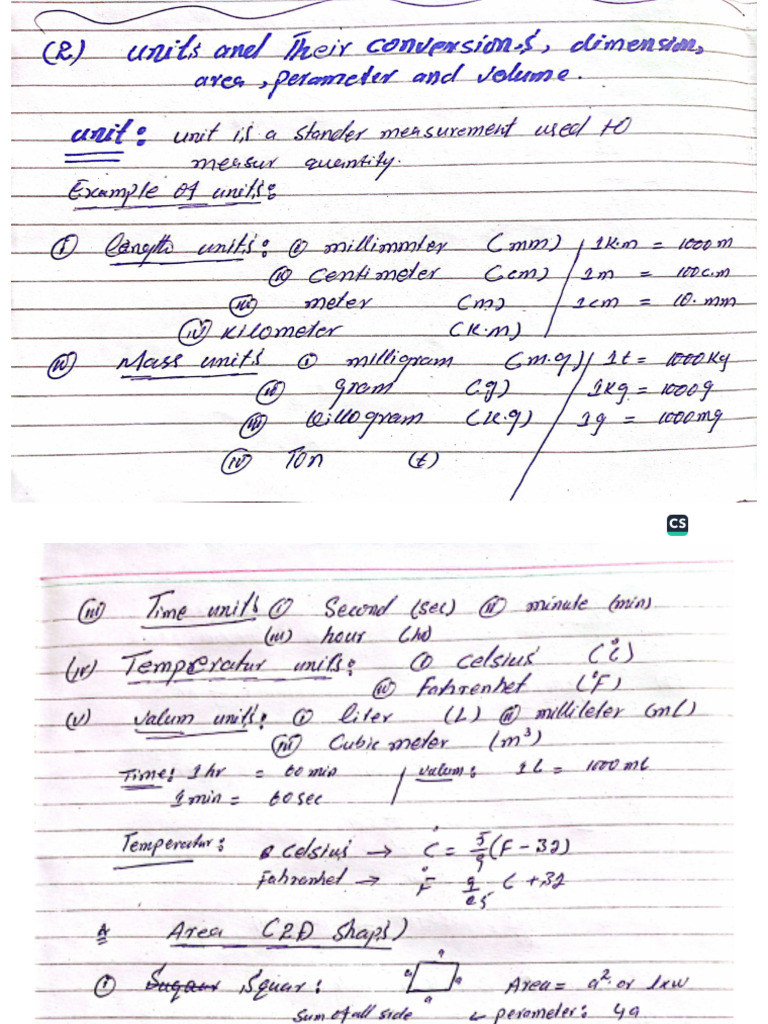 QR(I). CH# 1 Numerical Literacy (Units and Their Conversation ...