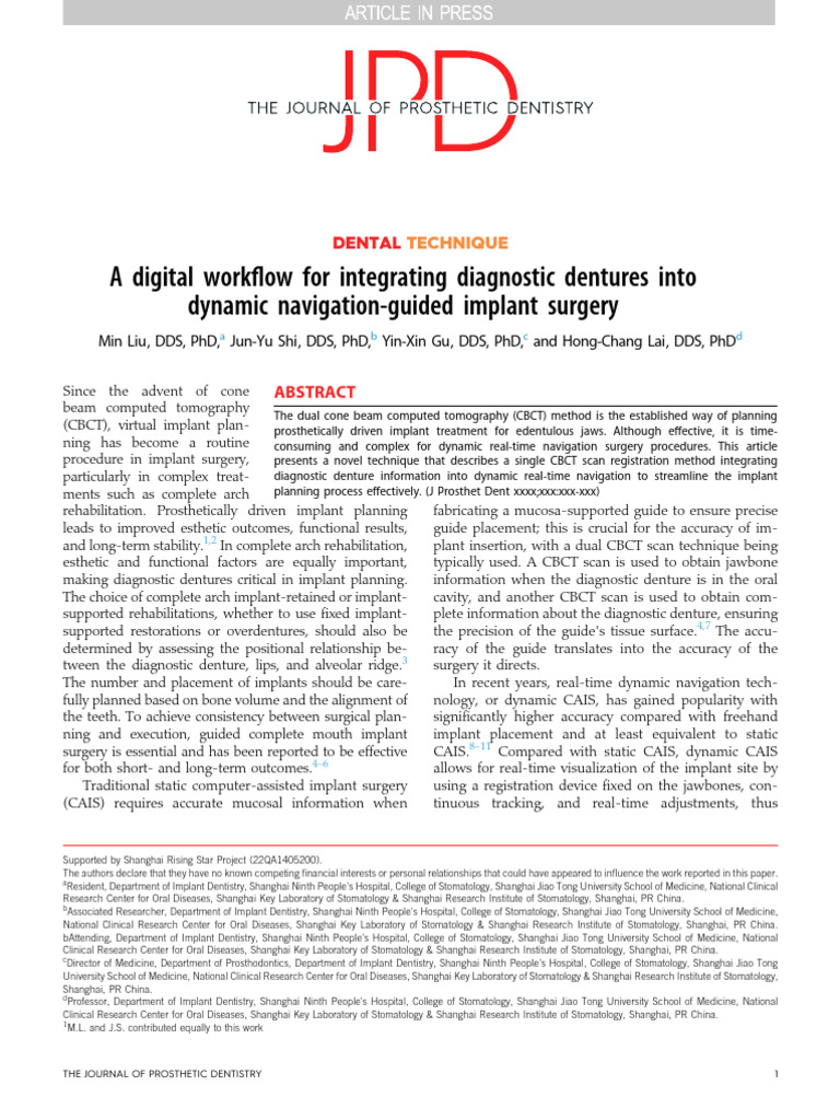 Digital Workflow for Implant Surgery | PDF | Dental Implant | Dentures