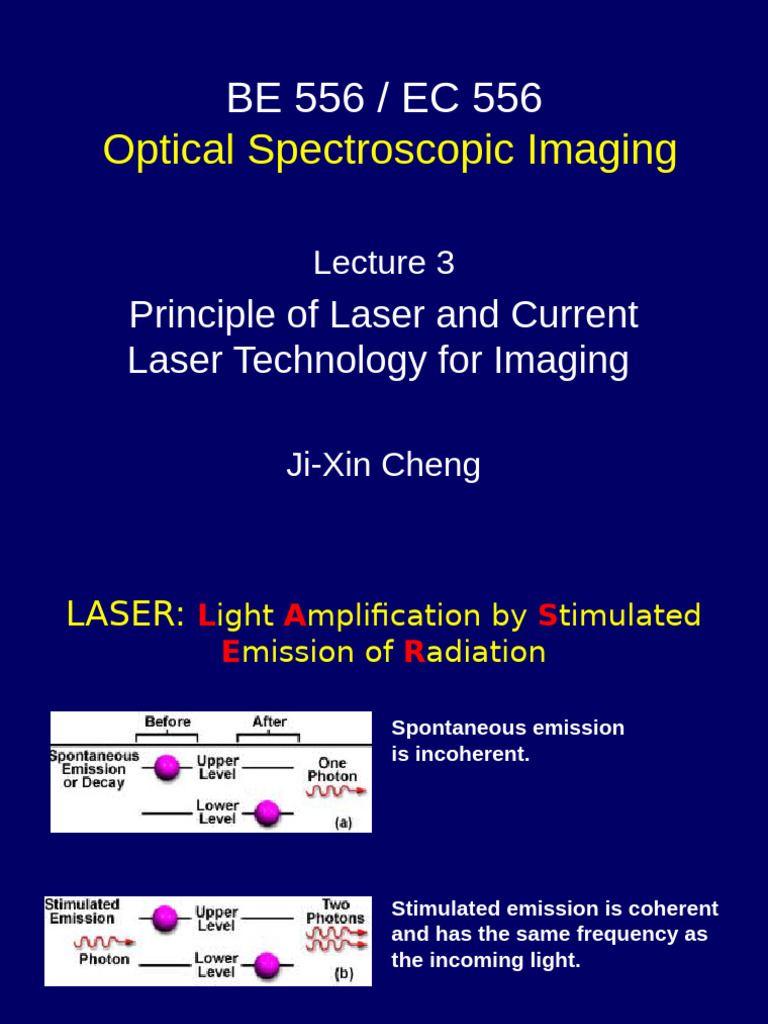 Lecture 3 Lasers For Spectroscopic Imaging 2022 | PDF | Laser ...
