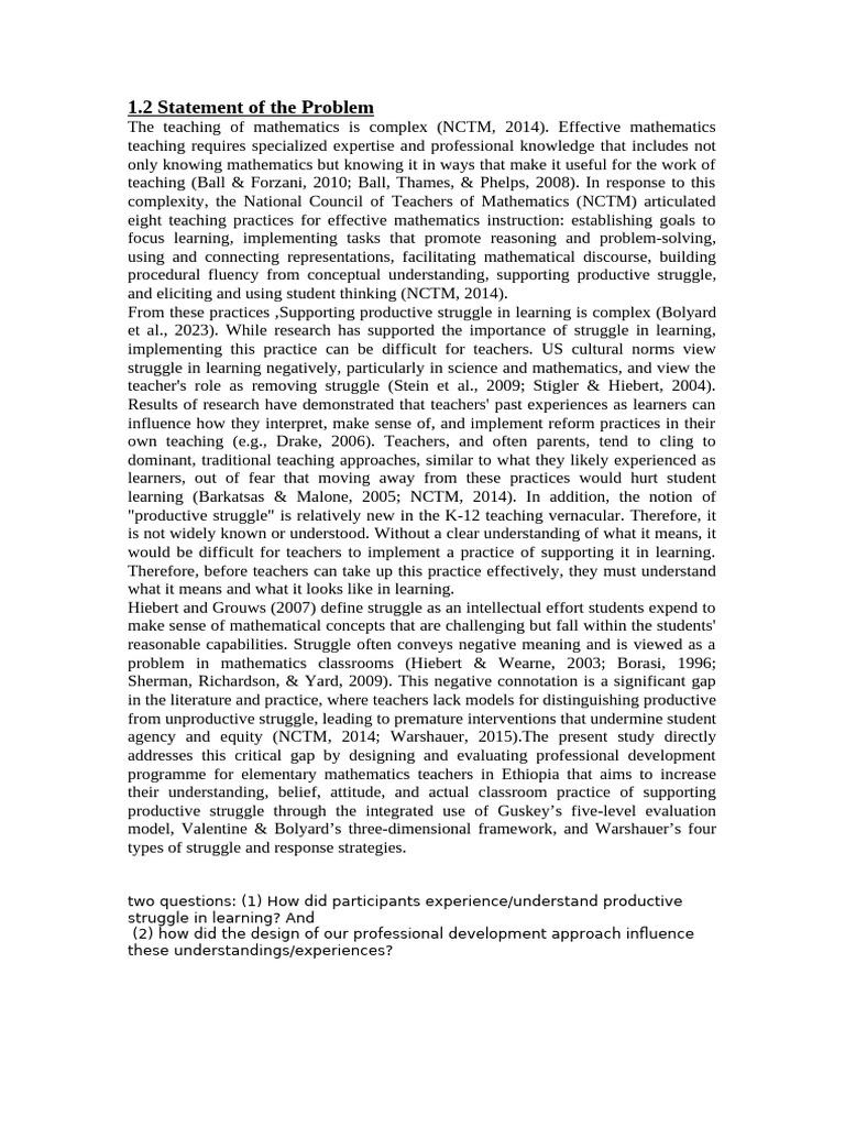 Enhancing Productive Struggle in Math Teaching | PDF | National Council ...