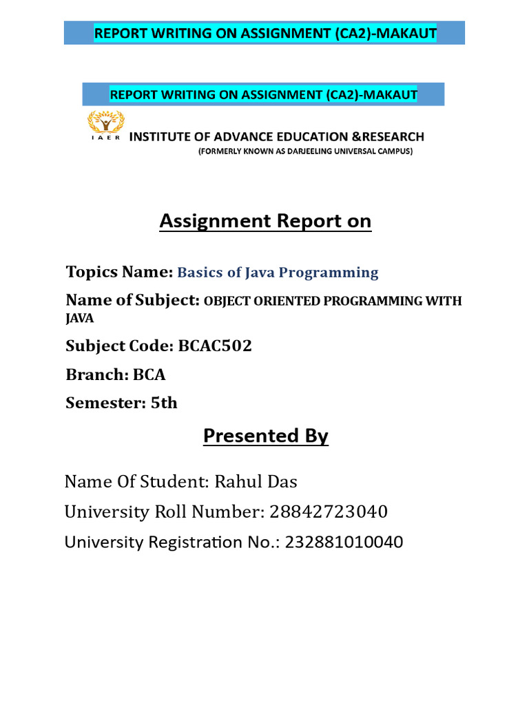 (Rahul Das Object Oriented Programming With Java Ca2 5th Sem.pdf) | PDF | Java (Programming ...