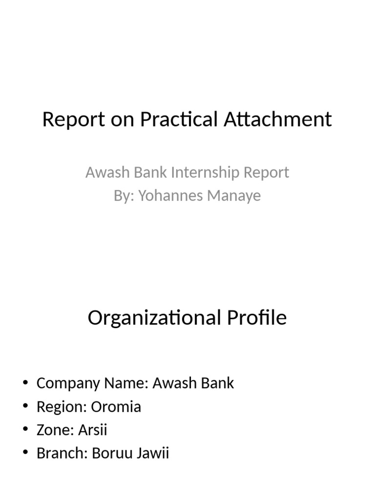 Awash Internship Presentation | PDF | Banks | Business