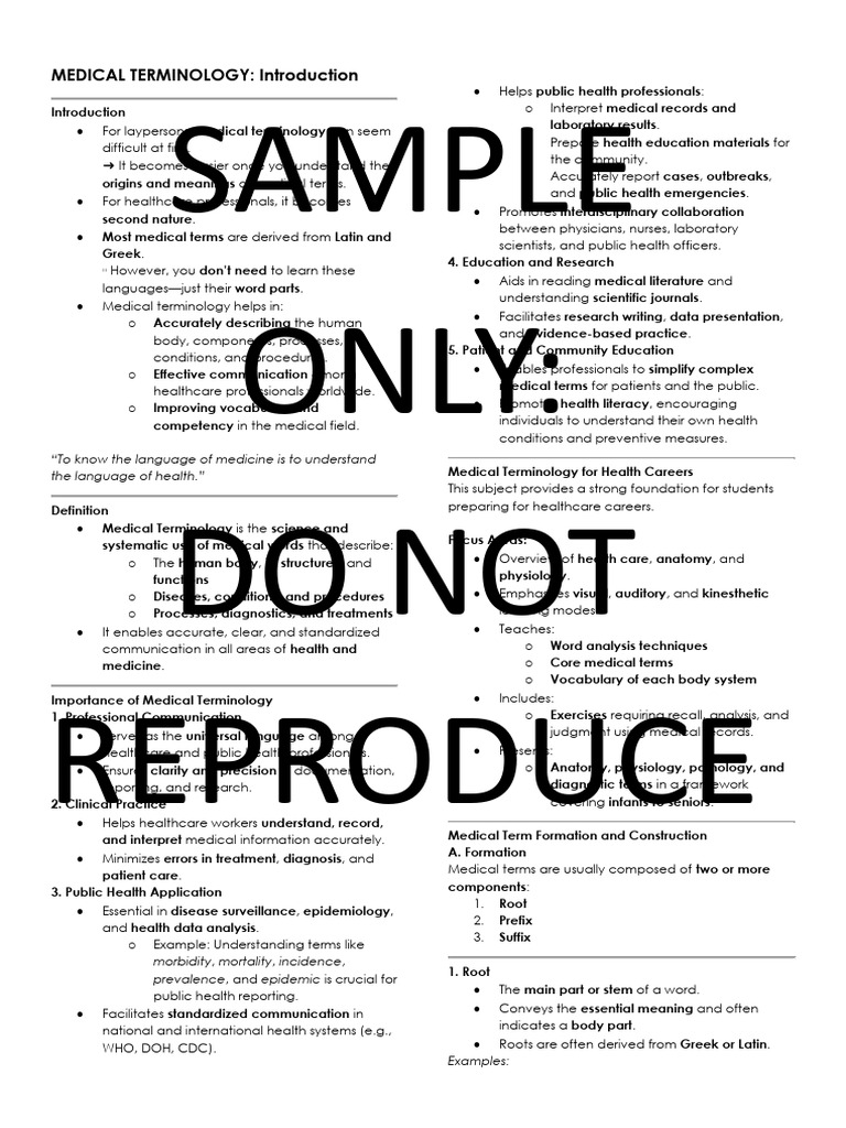 MedTerm-Sample | PDF | Medicine | Health Care