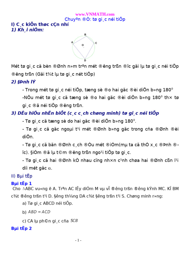 (VNMATH - Com) - CHDe On Thi Tu Giac Noi Tiep | PDF