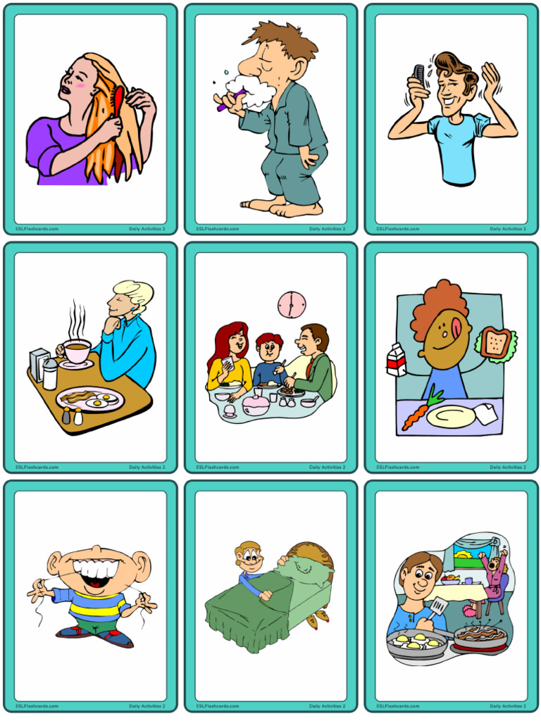 Daily Activities 2 Small Flashcards | PDF