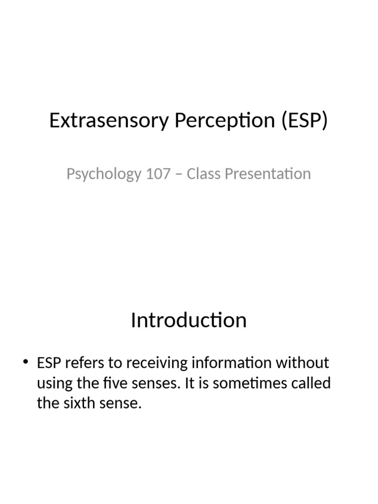 Understanding Extrasensory Perception (ESP) | PDF