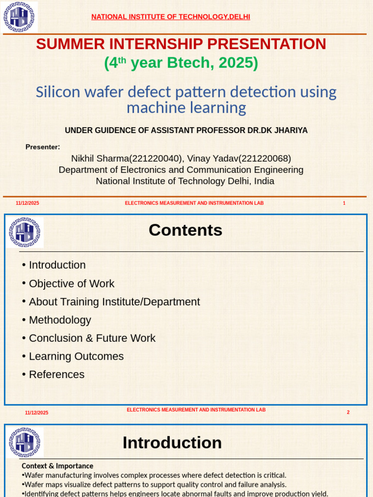 Summer Internship | PDF | Electronic Engineering | Accuracy And Precision