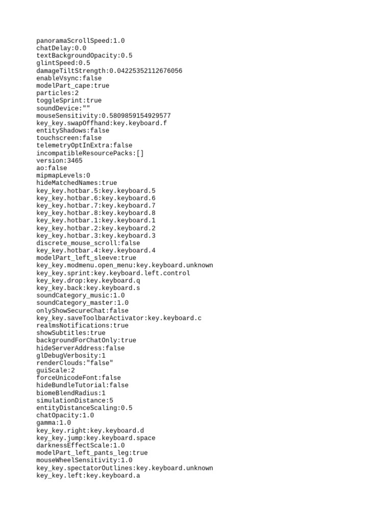 Minecraft Configuration Settings Guide | PDF