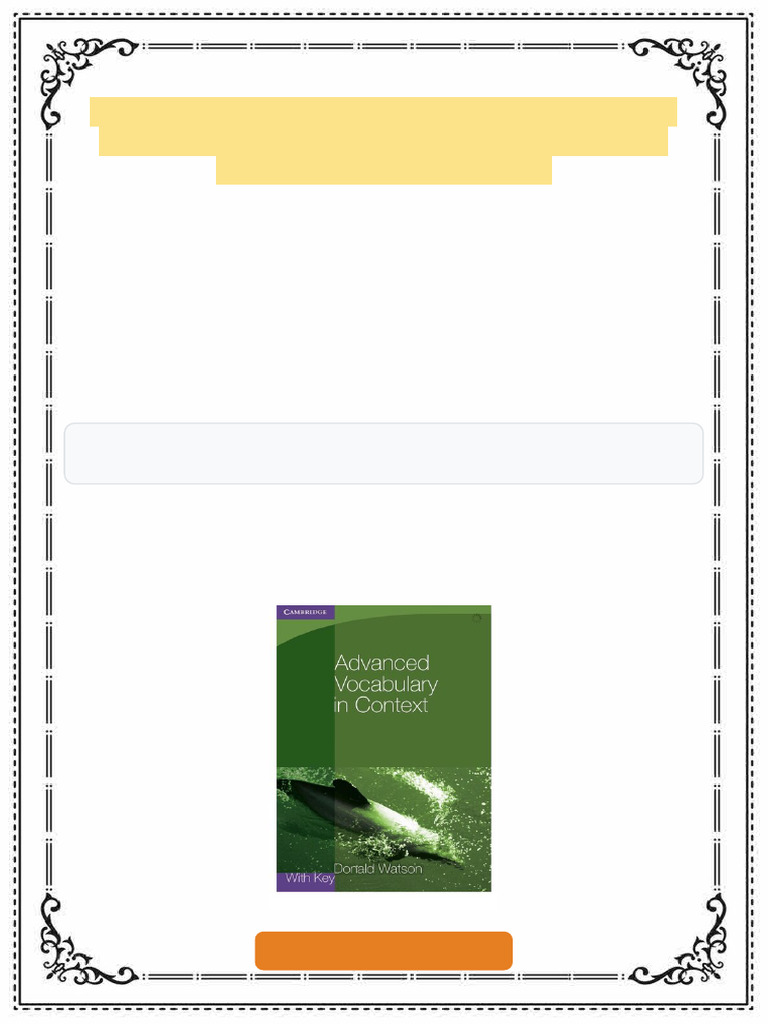 Advanced Vocabulary in Context Wih Key Properly Bookmarked 5th Edition ...