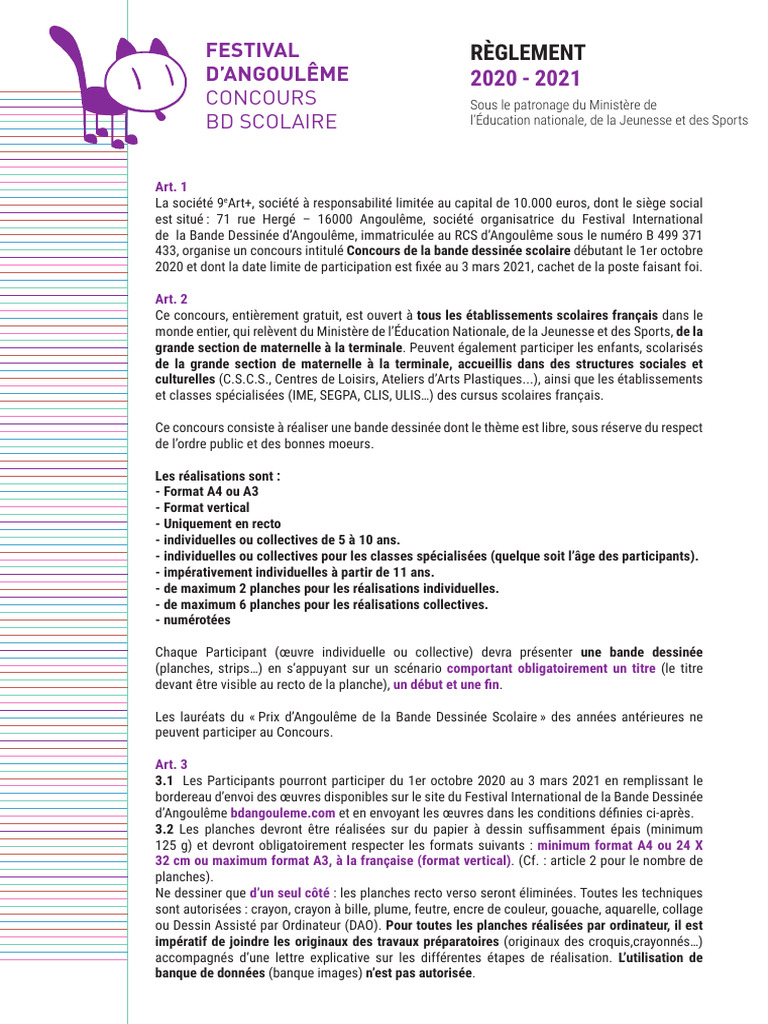 Concours de Bande Dessinée Scolaire 2021 | PDF | BD | Dessin