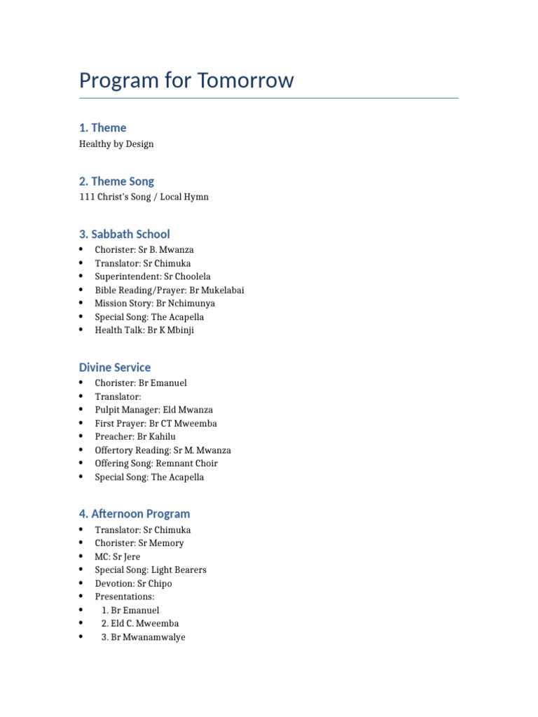 Program for Tomorrow | PDF