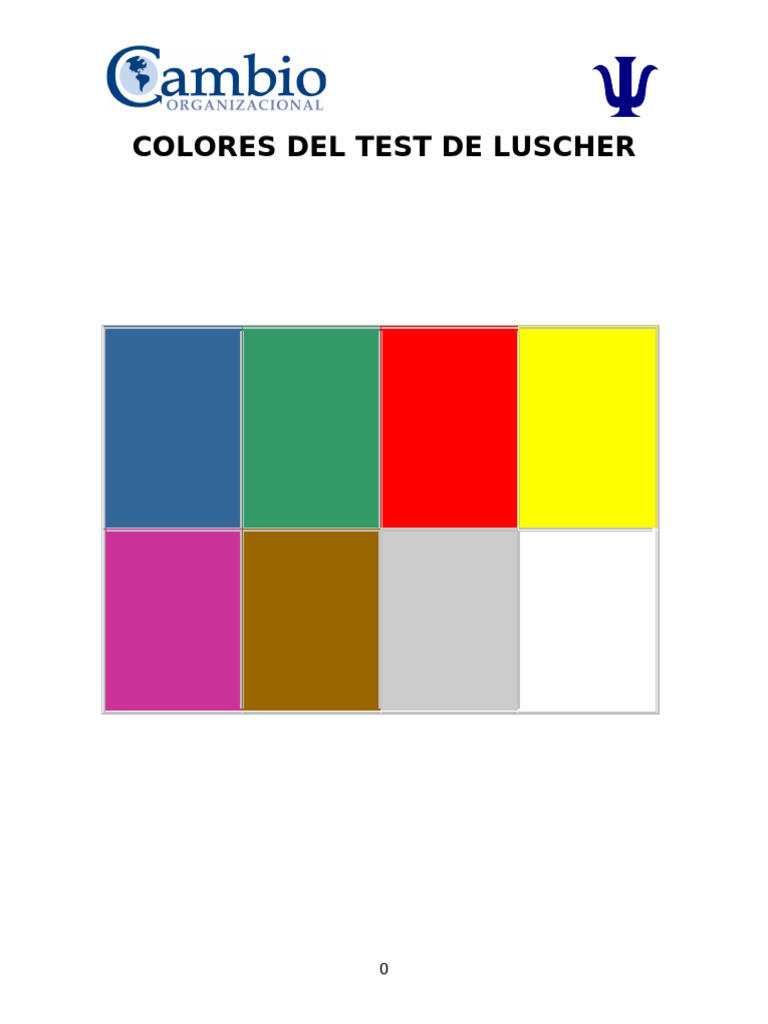 Colores Del Test de Luscher | PDF | Color | Sicología