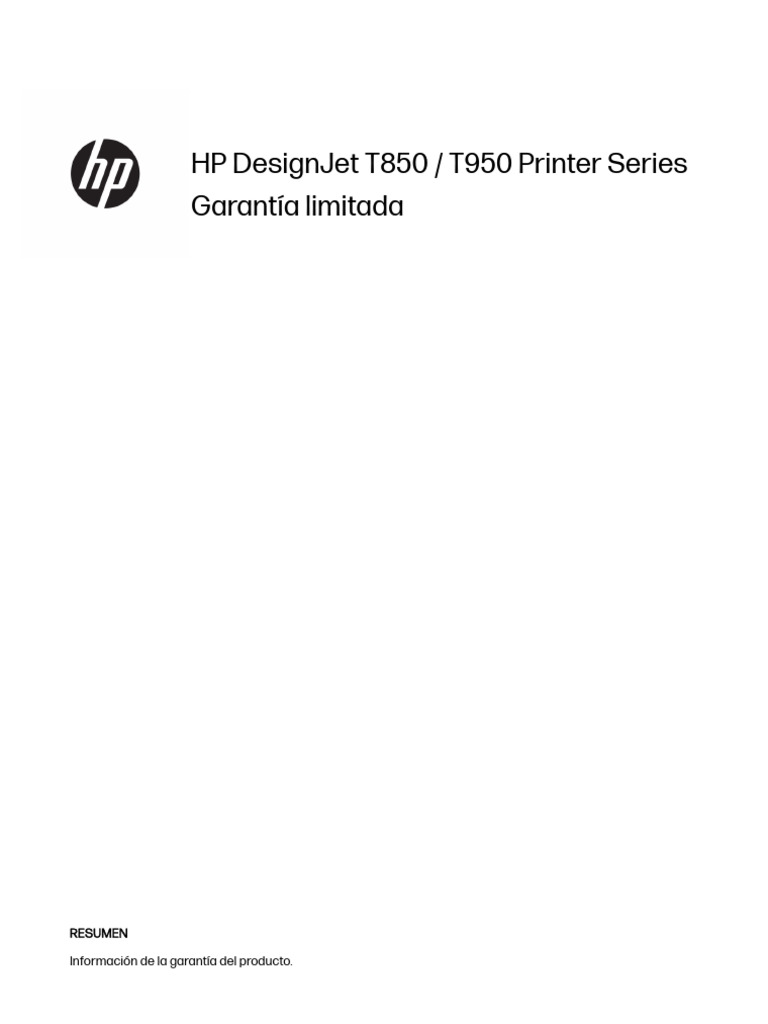 T850 T950 Garantia PDF 5823523 es-XM-1 | PDF | Software | Hewlett Packard