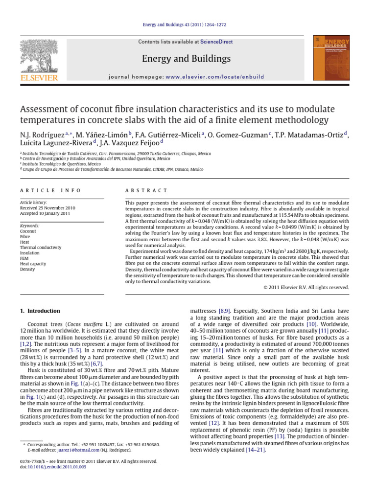 Coconut Fibre Insulation for Concrete Slabs | PDF | Heat Transfer | Heat