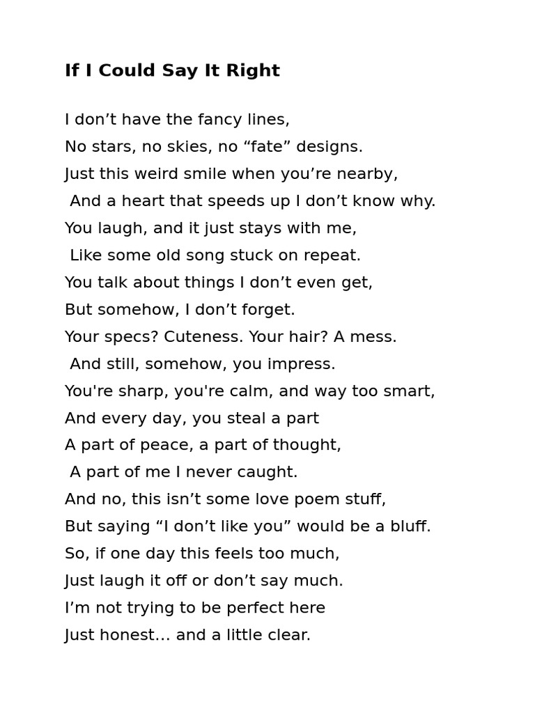 If I Could Say It Right | PDF