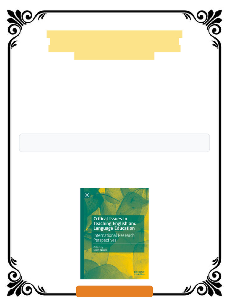 Critical Issues in Teaching English and Language Education ...