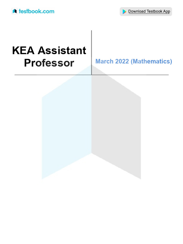 KEA Assistant Professor March 2022 (Mathematics) English | PDF