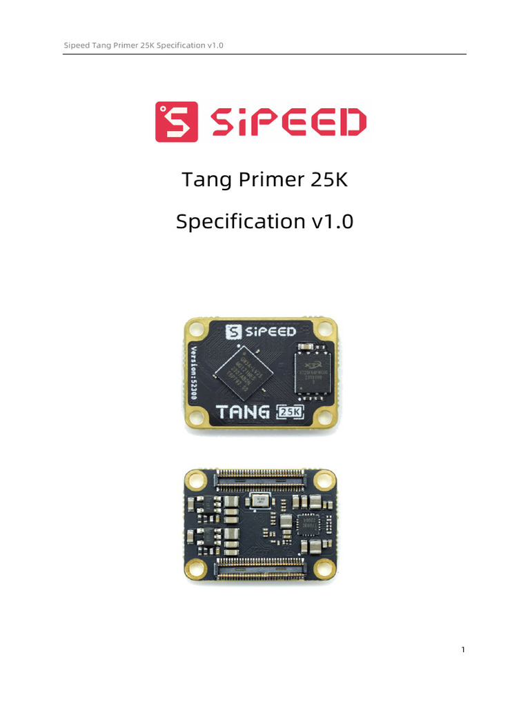 Tang - Primer - 25K - Specification - V1.0 - en | PDF | Field ...