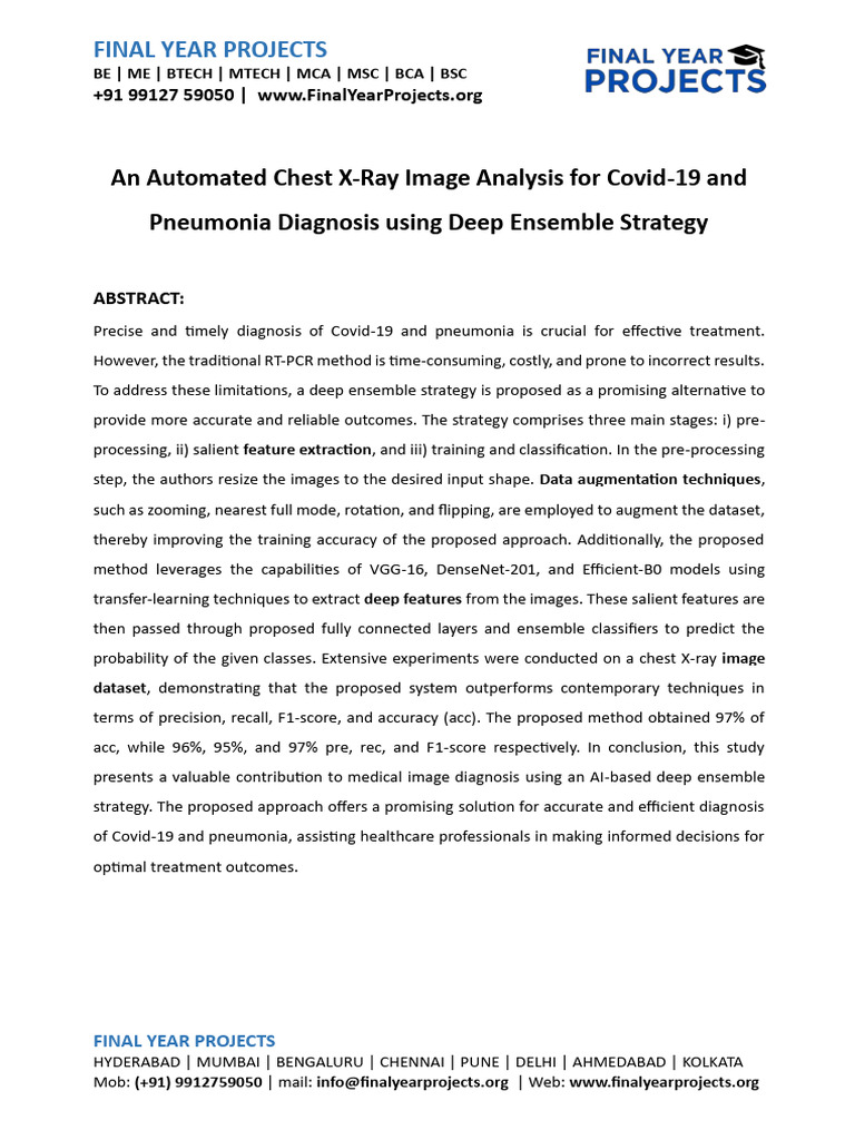 An Automated Chest X-Ray Image Analysis for Covid-19 and Pneumonia Diagnosis Using Deep Ensemble ...