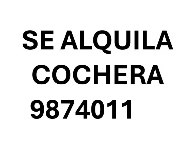 Se Alquila Cochera | PDF