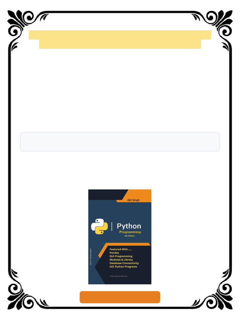 Python Programming 4th Edition Singh A. ebook instantly unlocked | PDF ...