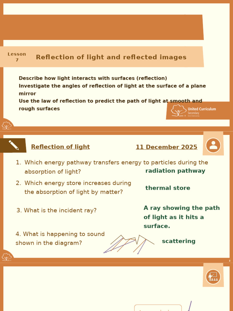 Lesson 07 - Reflection of Light & Reflected Images | PDF | Reflection ...