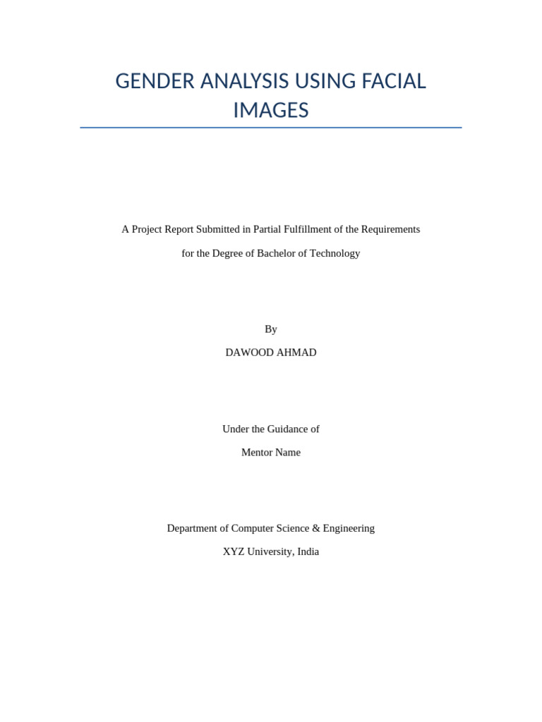 Gender Analysis with Facial Recognition | PDF | Deep Learning ...
